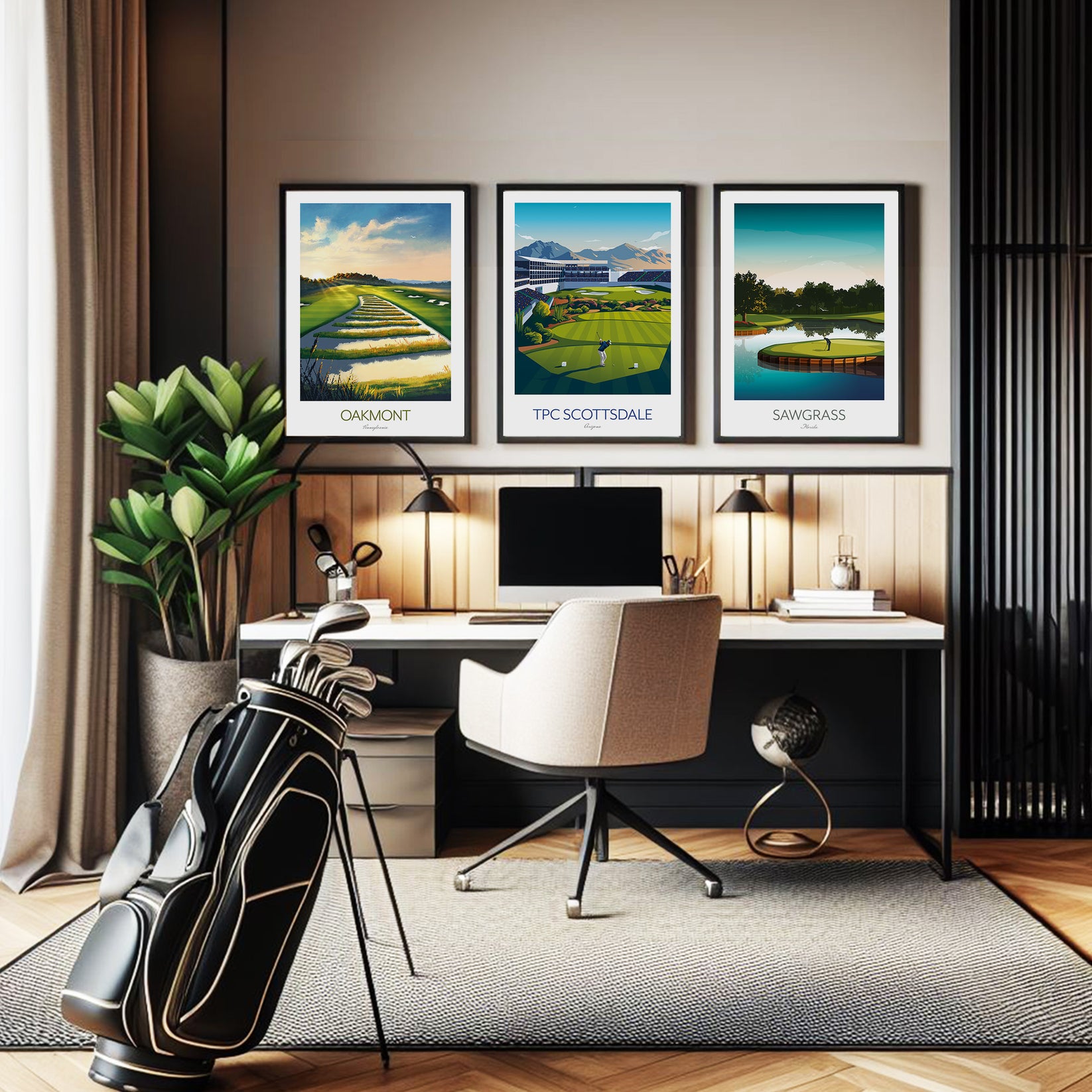 Golf Art Prints and Posters of world famous Golf Courses – Dibdaub